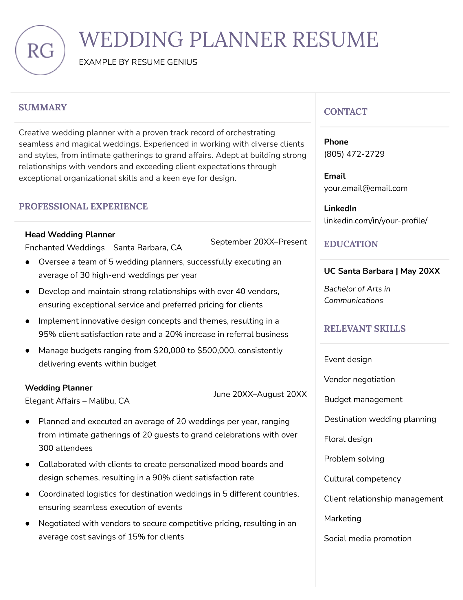 Event Planner Resume Examples & Writing Guide for 2025