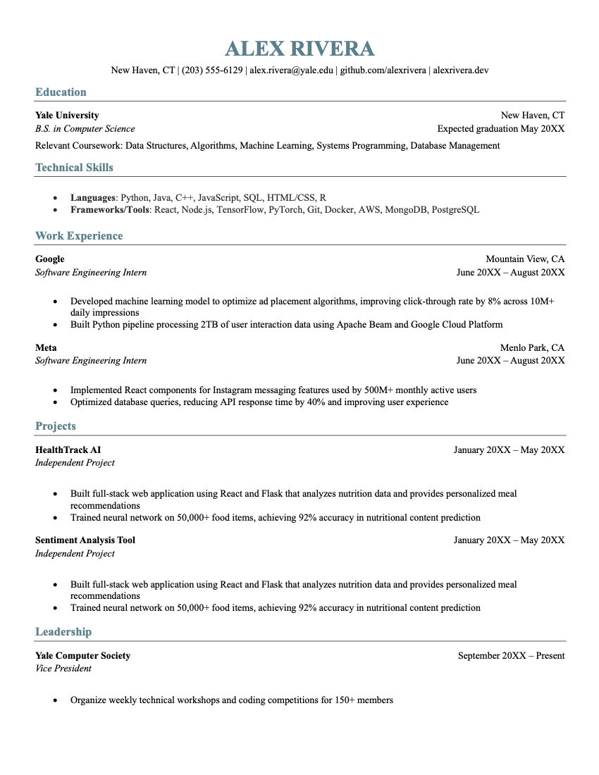 Yale Resume Template: Free Download with Samples & Tips